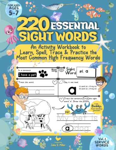 220 Essential Sight Words for Kids Ages 5-7: An Activity Workbook to ...