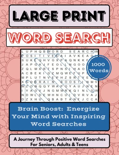 Large Print Word Search Puzzle Book - Brain Boost: Energize Your Mind ...