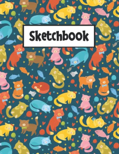 Cat Sketchbook: Cute Sketchbook: Cute Cats Kawaii sketchbook for kids ...