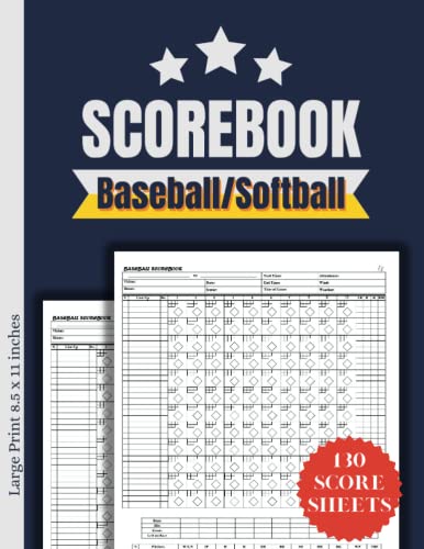 Baseball Scorebook: Softball or Baseball Scorekeeping Notebook,Softball ...