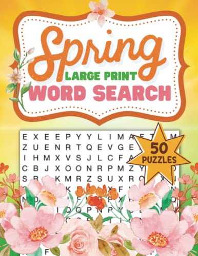 Spring Word Search Large Print: Spring Word Finds For Adults Large ...