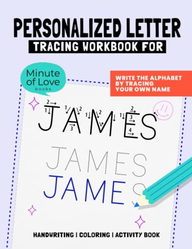 JAMES : Personalized Letter Tracing Workbook (Lavender): Personalized ...