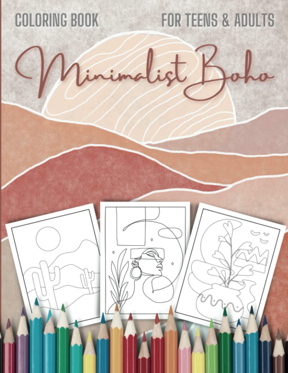 Minimalist Boho Coloring Book for Teens & Adults, Aesthetic Coloring ...