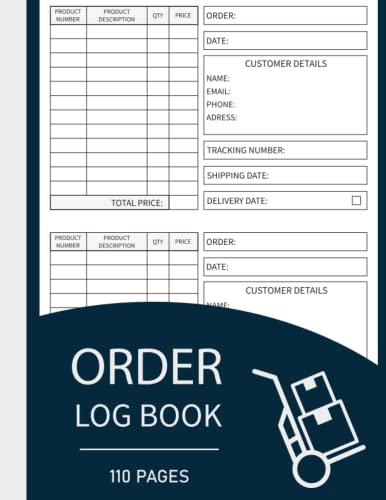 Order Log Book: Simple Order Tracking Organizer For Small Business Or ...