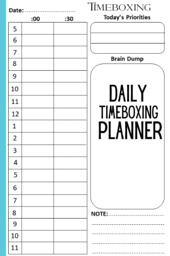 Daily Timeboxing Planner: Daily Time boxing Journal, daily time block ...