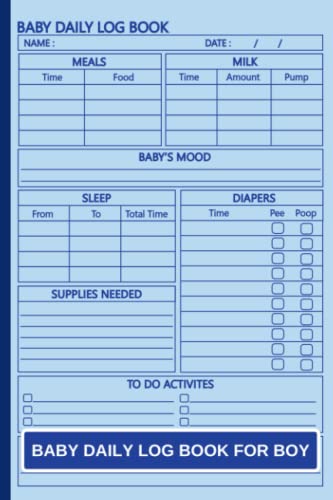 Baby Daily Log Book for Boy: Baby Care Journal for Babies & Toddlers to Track Routine Daily ...
