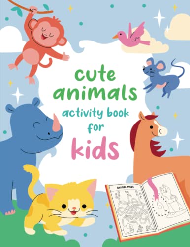 Fun & Cute Animals Activity & Coloring Book, happy coloring book, Boys ...