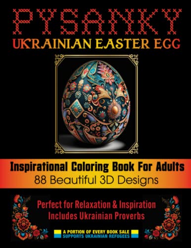 Pysanky Ukrainian Easter Egg Inspirational Coloring Book For Adults: 88 ...