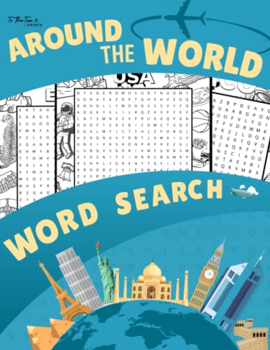 Around The World Word Search: Relaxing Word Find Puzzles and Coloring ...