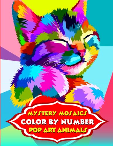 Mystery Mosaics Color By Number Pop Art Animals: New Dazzling Animals ...