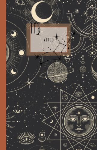 Virgo: Notebook, astrological and zodiac inspired design, unlined white ...