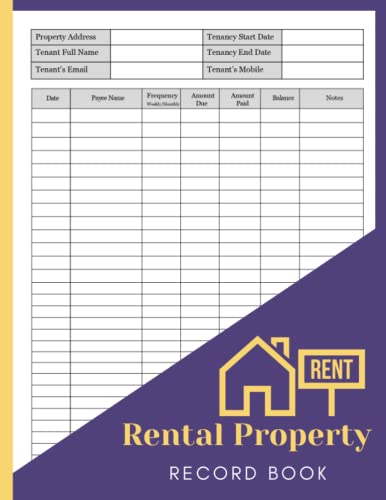 Rental Property Record Book: Income and Expenses Book Keeping Notebook ...