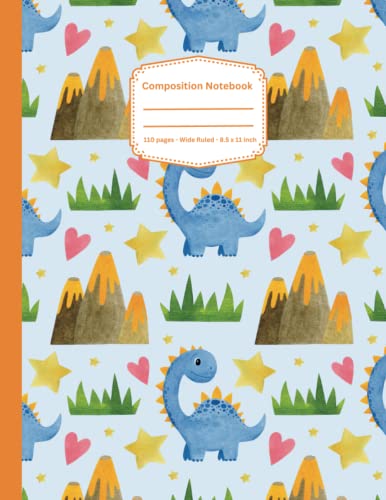 Dinosaurs Composition Notebook College Ruled 8.5" x 11", Primary ...