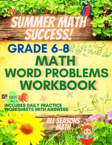 Summer Math Success: Math Word Problems Workbook Grades 6-8: Fractions ...