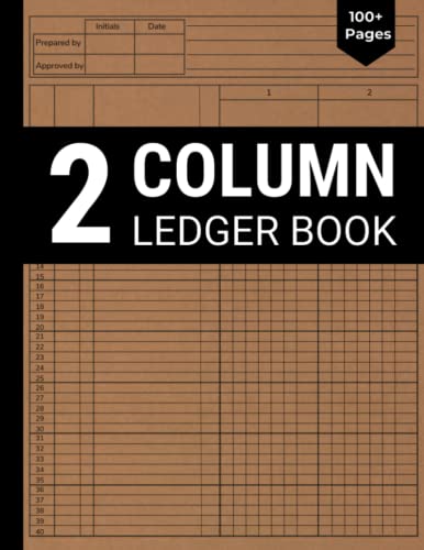 2 Column Ledger Book: Simple Large Accounting Ledger Book for ...