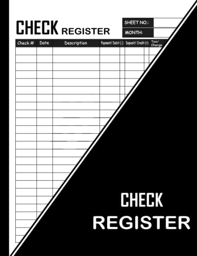 Check Register: Checkbook Register, Checking account ledger ...