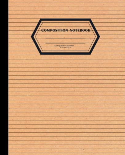 Composition Notebook Aesthetic Brown Paper Lined: College Ruled Brown ...