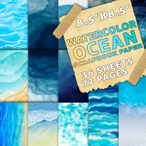 Watercolor Ocean Scrapbook Paper: 20 Double-Sided Sheets | Craft Paper ...