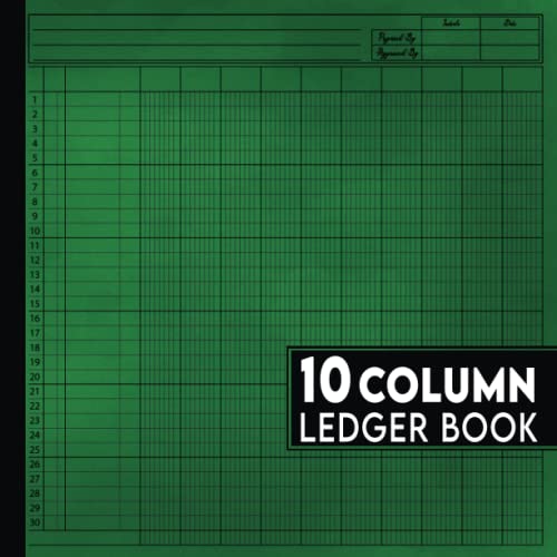 Accounting Ledger 10 Column Log Book: Texture green grunge vintage old ...