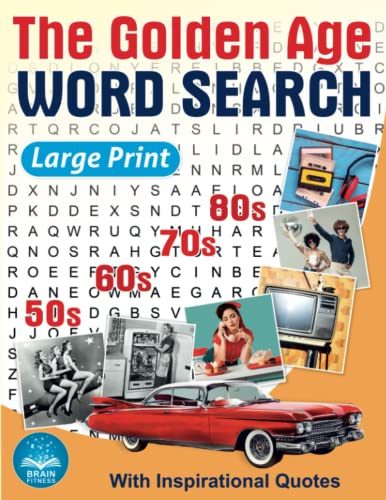 The Golden Age Word Search Large Print: Relaxing Retro Word Search Book ...