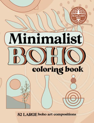 Minimalist Boho Coloring Book: Large Simple Easy Relaxing Modern ...