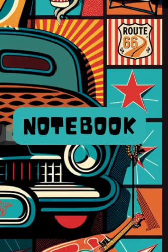NOTEBOOK: 1960's retro Americana 6 X 9 Inch 120 Page Lined Notebook by ...