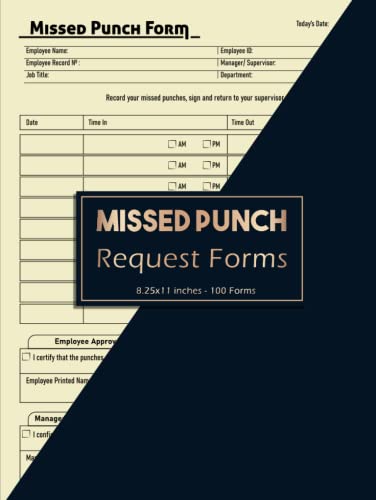 Missed Punch Request Forms: 100 Forms | Time Clock Missed Punch Form ...
