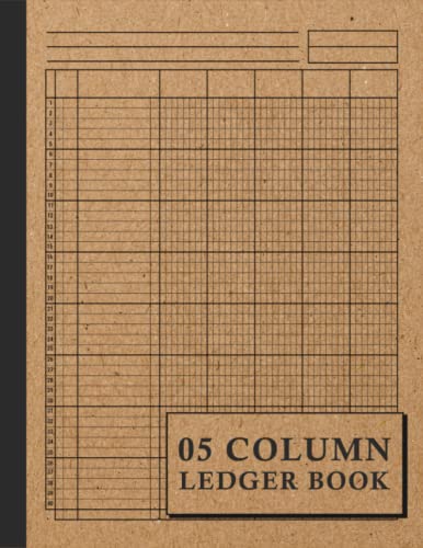5 Column Ledger Book: Accounting Ledger Book Fork Bookkeeping, Small ...
