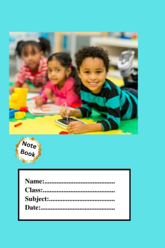 Notebook: 6" x 9" red and blue lined handwriting notebook with 100 ...