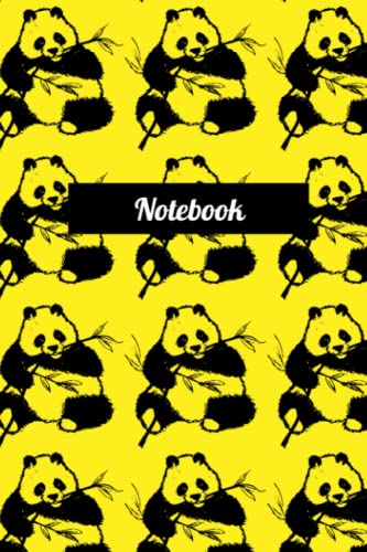 Lucky Panda Notebook (Happy Yellow):120 pages wide lined journal ...