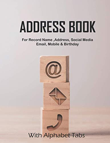 Address Book with Alphabet Tabs: Large Print Address and Phone Book For ...