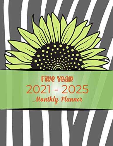 Five Year 2021 - 2025 Monthly Planner: Jan 2021 - Dec 2025 And ...