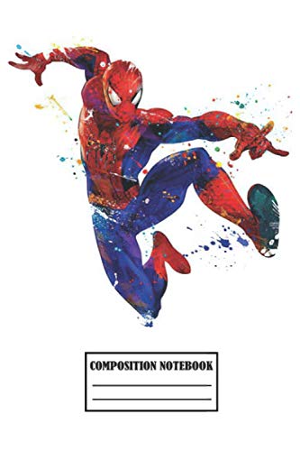 Composition Notebook: Spiderman Superhero Watercolor Notebook, Wide ...