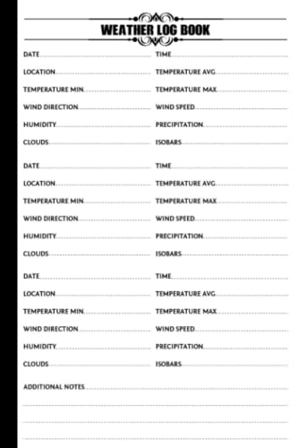 Weather log book: weather tracker and journal diary, notebook to record ...