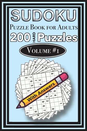 Sudoku Puzzle Book For Adults 200 Hard Puzzles With Answers Volume 1 sudoku-puzzle-book-for-adults-200-hard-puzzles-with-answers-volume-1