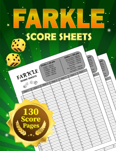Farkle Score Sheets: Farkle Score Sheets For Farkle Lovers - Score Pads ...