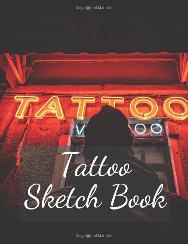 Tattoo Sketch Book: Includes Half College Ruled Half Blank Pages ...