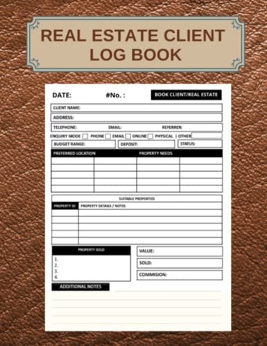 Real Estate Client Log Book: Perfect Gift For Real Estate Agents to ...