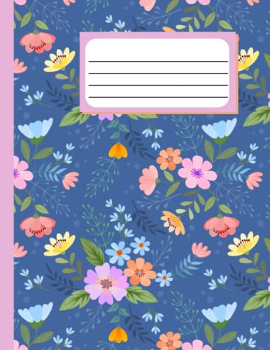 Beautiful Flower's Illustration: Cute Flowers on Blue Background ...