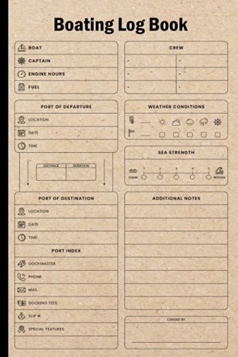 Boating Log Book: Boat Log, Record Trip Information, journal log book ...