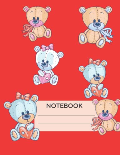 Notebook for girls: with cute bears , Wide Lined Workbook Journal for ...