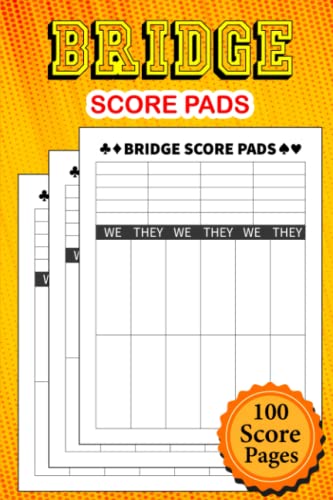 Bridge Score Pads: 100 Score Pads For Scorekeeping, Best Gift Idea For ...