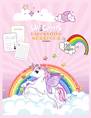 Unicorns Handwriting Workbook for Kids: Unicorn Handwriting Practice ...