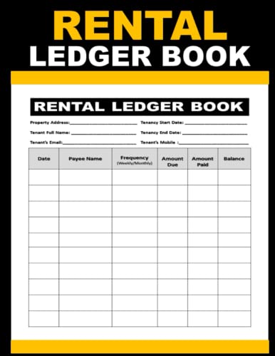 Rental Ledger Book: Rental Property Record Book | Rental Income Book ...