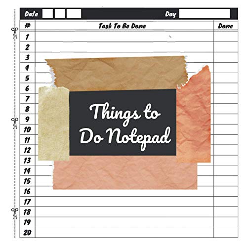 Things to Do Notepad: Task Manager Journal, To Do List Pad, With ...