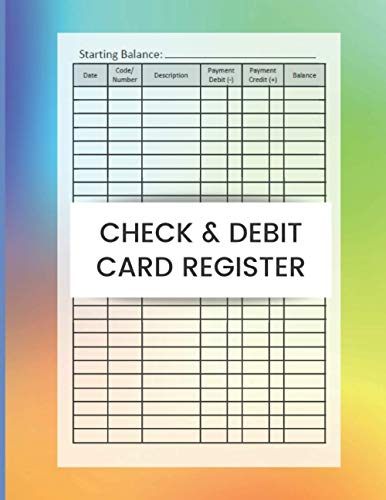 Check & Debit Card Register: Transaction Register Notebook and Finance ...