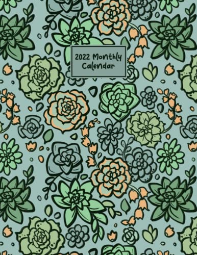 2022 Monthly Calendar: Succulent Plant Lover Design by Plant Moth Press ...