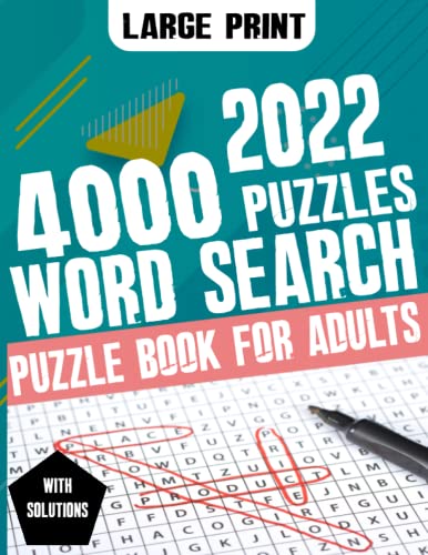 2022 Word Search Puzzle Book For Adults: A Great Jumbo Super Exciting ...