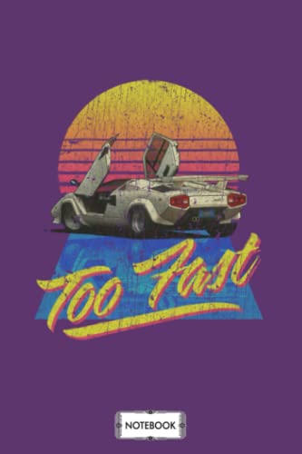 Too Fast 1988 Retrowave Notebook: Diary, Lined College Ruled Paper ...