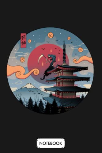 Shinigami In Edo Woodblock Notebook: Lined College Ruled Paper, 6x9 120 ...